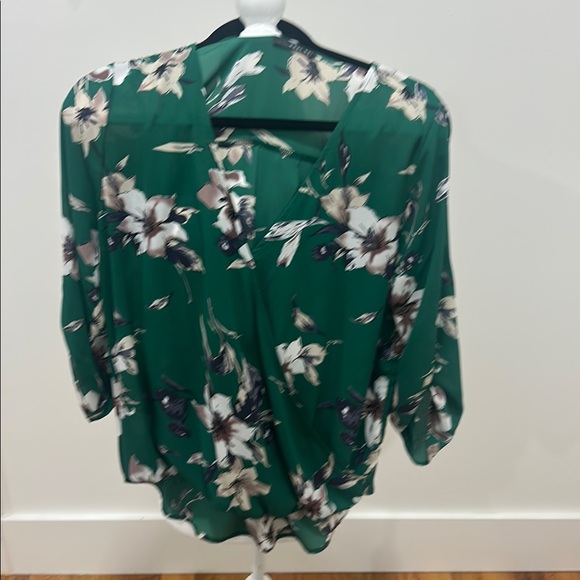 West Kei | Tops | West Kei Green Wrap Blouse With Mandarin Collar ...